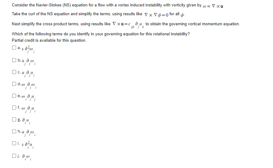 Solved Consider the Navier-Stokes (NS) equation for a flow | Chegg.com