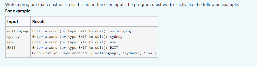 Solved Write a program that constructs a list based on the | Chegg.com