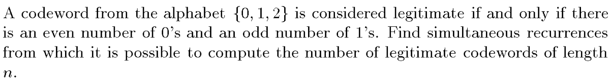 Solved A codeword from the alphabet {0,1,2} is considered | Chegg.com