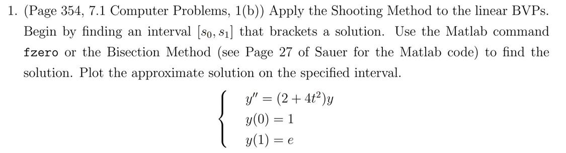 Solved 1. (Page 354, 7.1 Computer Problems, 1(b)) Apply the | Chegg.com