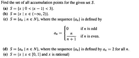 Solved Find the set of all accumulation points for the given | Chegg.com