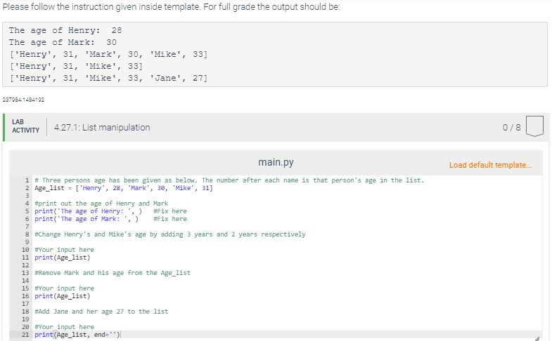 Solved Please follow the instruction given inside template. | Chegg.com
