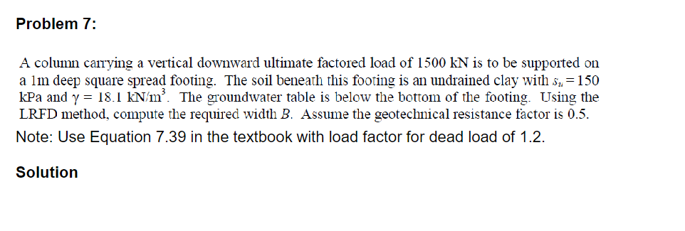 Solved A column carrying a vertical downward ultimate | Chegg.com
