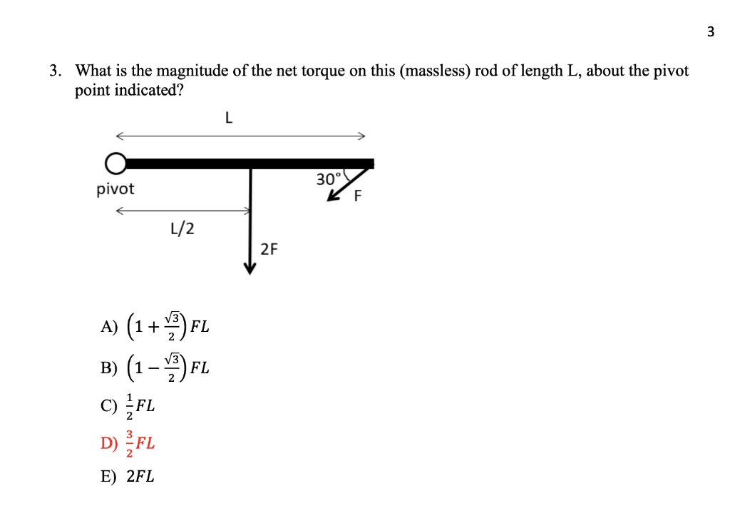 Solved 3 3. What is the magnitude of the net torque on this | Chegg.com