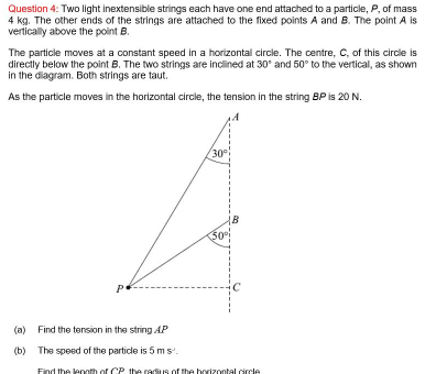 Solved Question 4: Two light inextensible strings each have | Chegg.com
