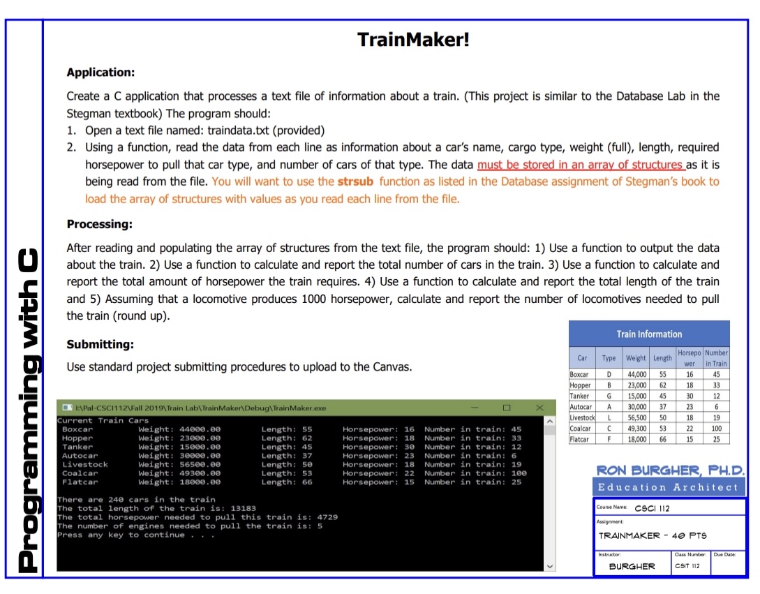 Solved Irainmaker! Application: Create a C application that | Chegg.com