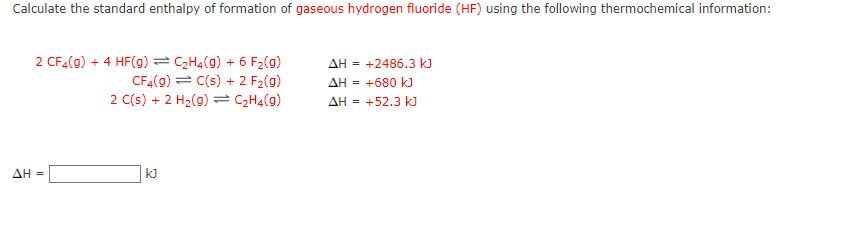 Solved Calculate the standard enthalpy of formation of | Chegg.com