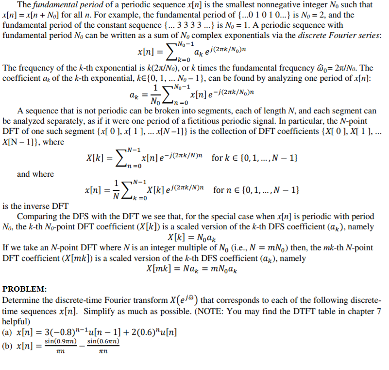 Solved The fundamental period of a periodic sequence x[n] is | Chegg.com