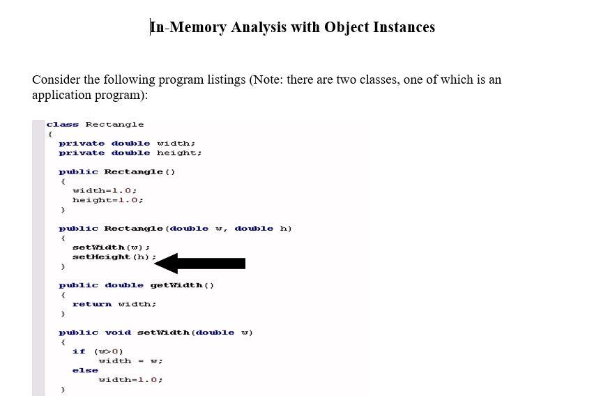 Solved In-Memory Analysis with Object Instances Consider the | Chegg.com