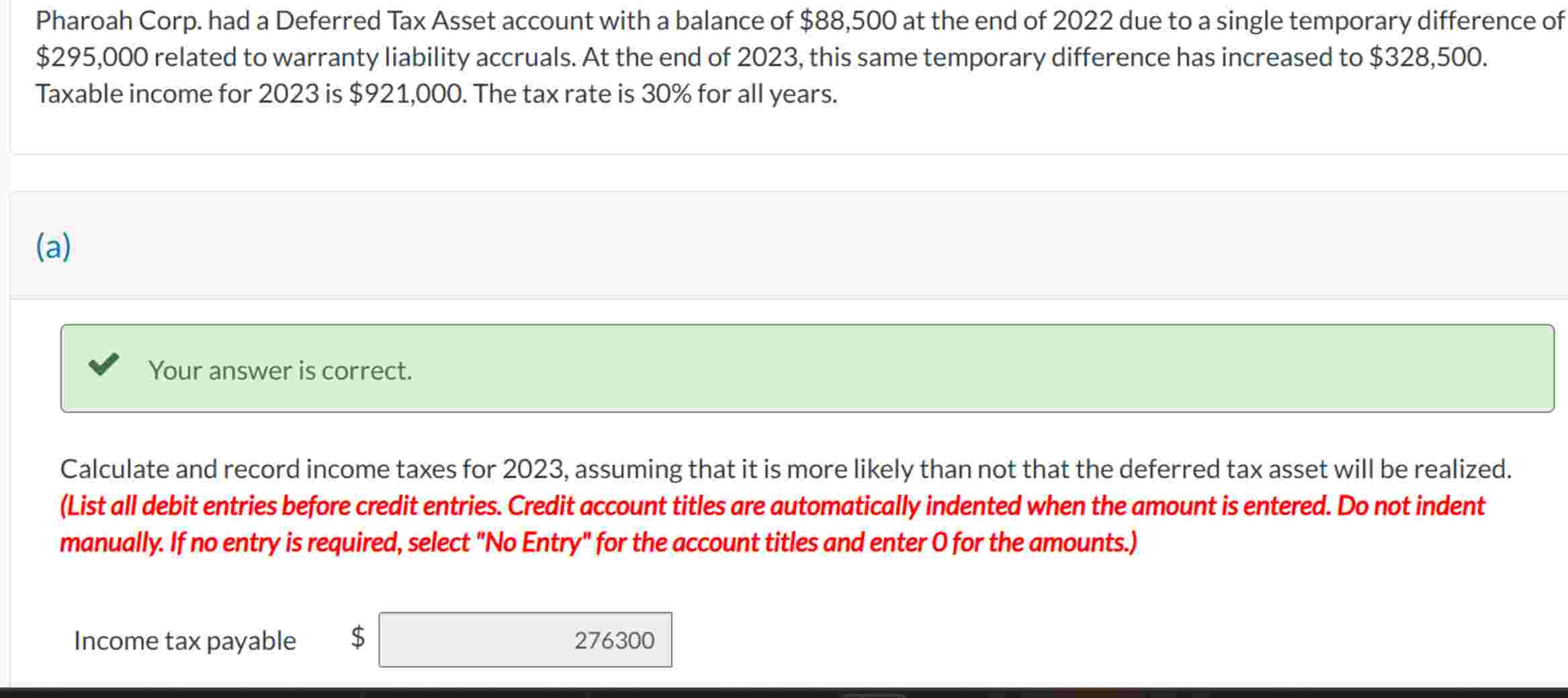 Solved Pharoah Corp. had a Deferred Tax Asset account with a | Chegg.com