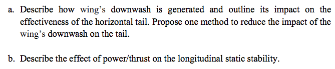 Solved a. Describe how wing's downwash is generated and | Chegg.com