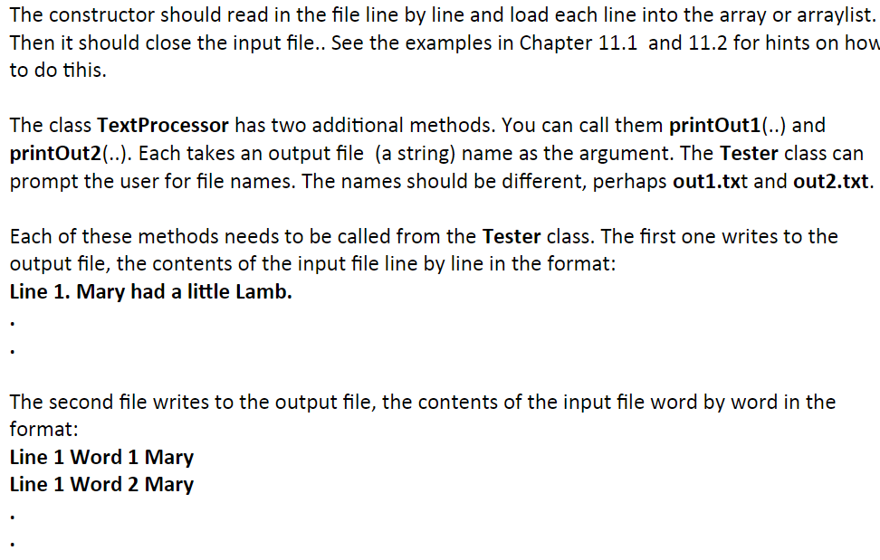 Solved You should write a class called Text Processsor. The | Chegg.com