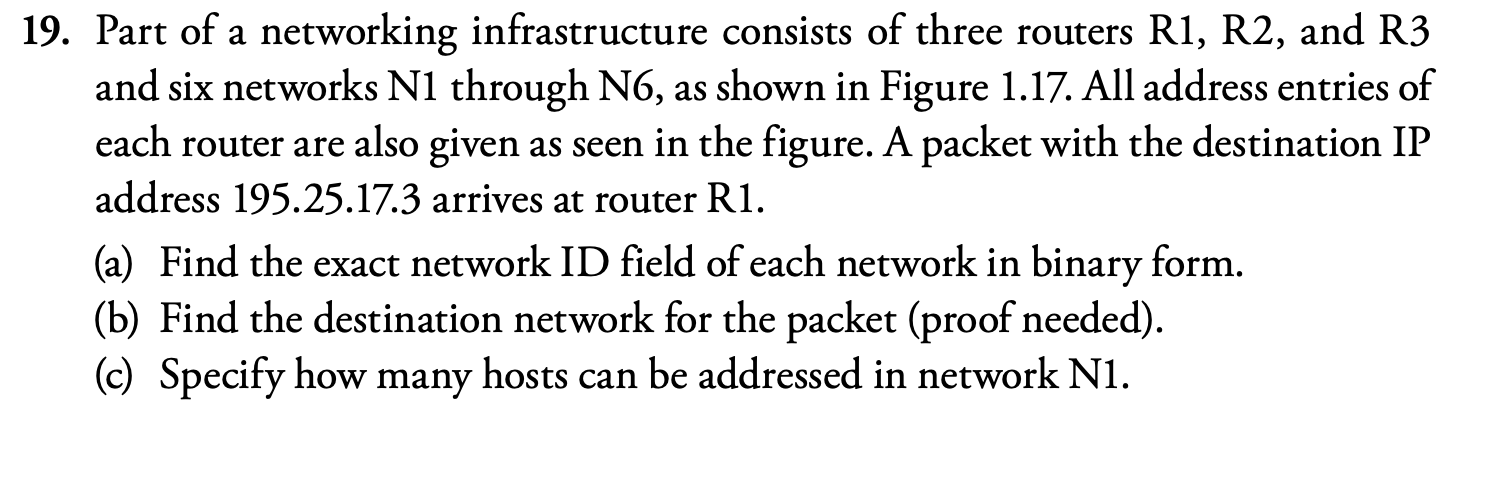 19. Part of a networking infrastructure consists of | Chegg.com
