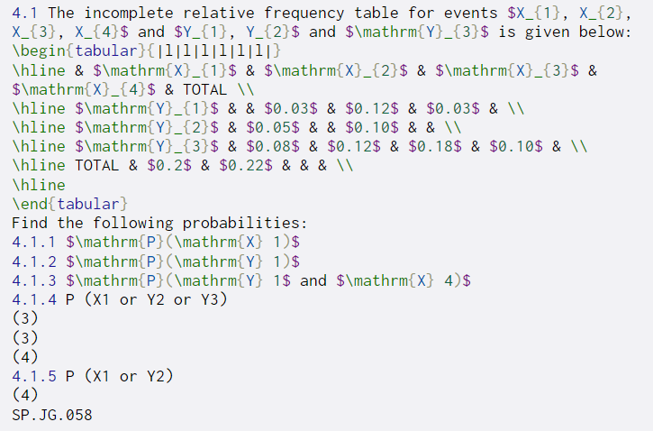 Solved 4.1 The incomplete relative frequency table for | Chegg.com
