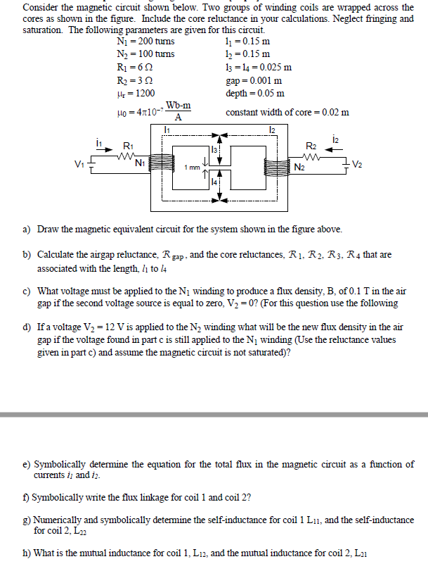 Solved Consider the magnetic circuit shown below. Two groups | Chegg.com