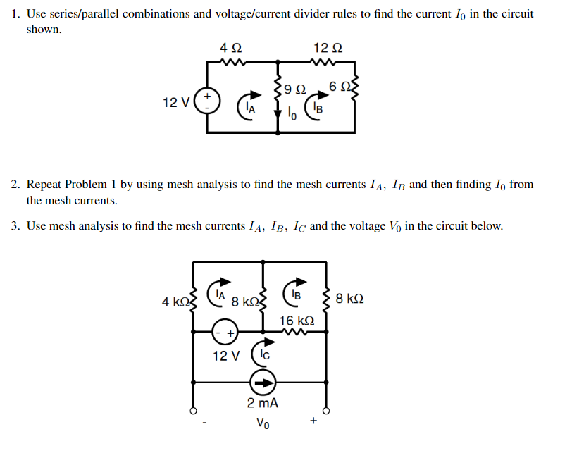 Solved 1. Use series/parallel combinations and | Chegg.com