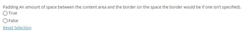 Solved Padding An amount of space between the content area | Chegg.com