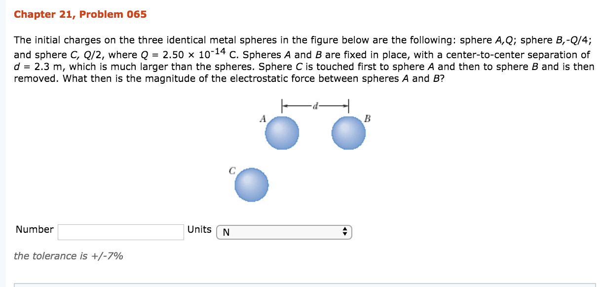 Solved The initial charges on the three identical metal | Chegg.com