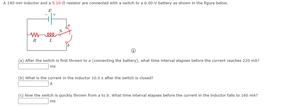 Solved A \( 140-\mathrm{mH} \) ﻿inductor and a | Chegg.com
