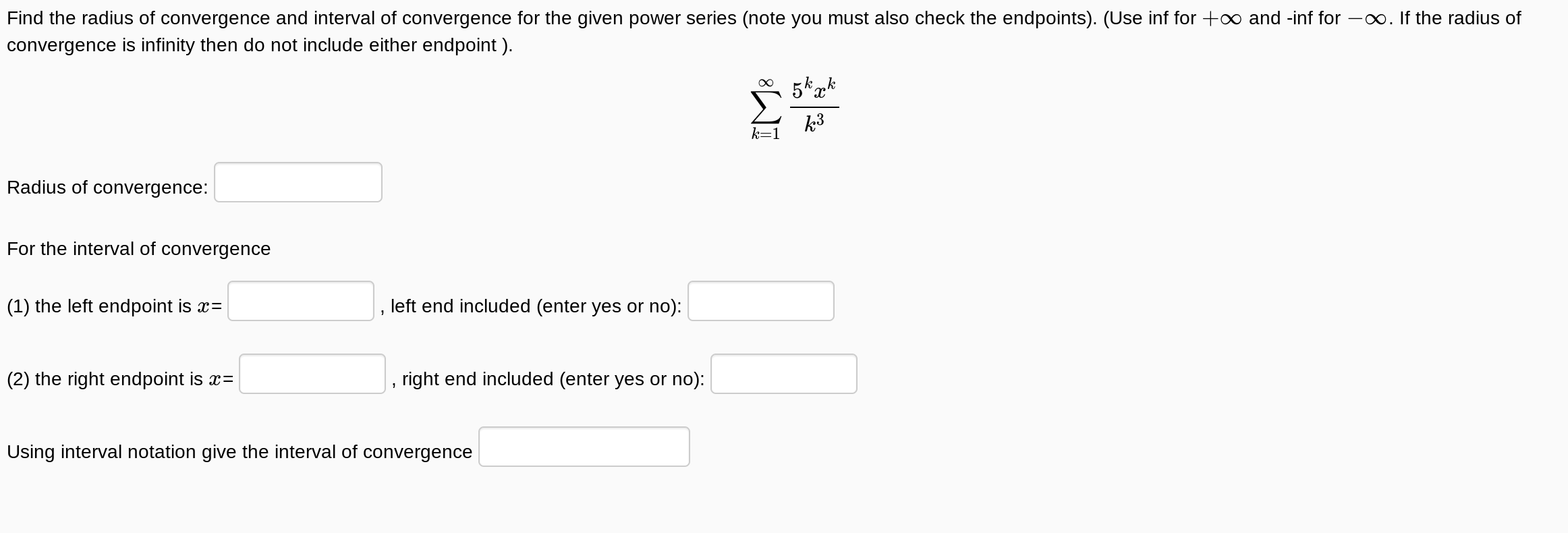 Solved Find the radius of convergence and interval of | Chegg.com
