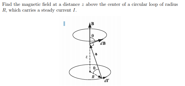 Solved Find the magnetic field at a distance z above the | Chegg.com