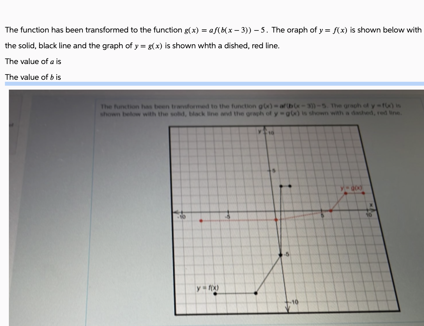 Solved The function has been transformed to the function | Chegg.com