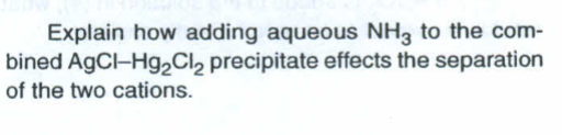 Solved Explain how adding aqueous NH3 to ﻿the com-bined | Chegg.com