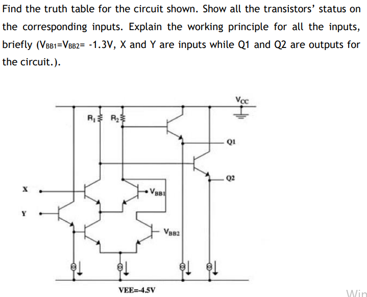Solved Find the truth table for the circuit shown. Show all | Chegg.com
