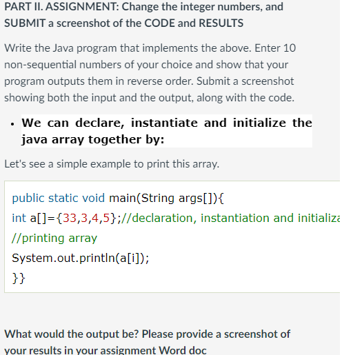 Solved PART I. The following exercise will allow students to | Chegg.com