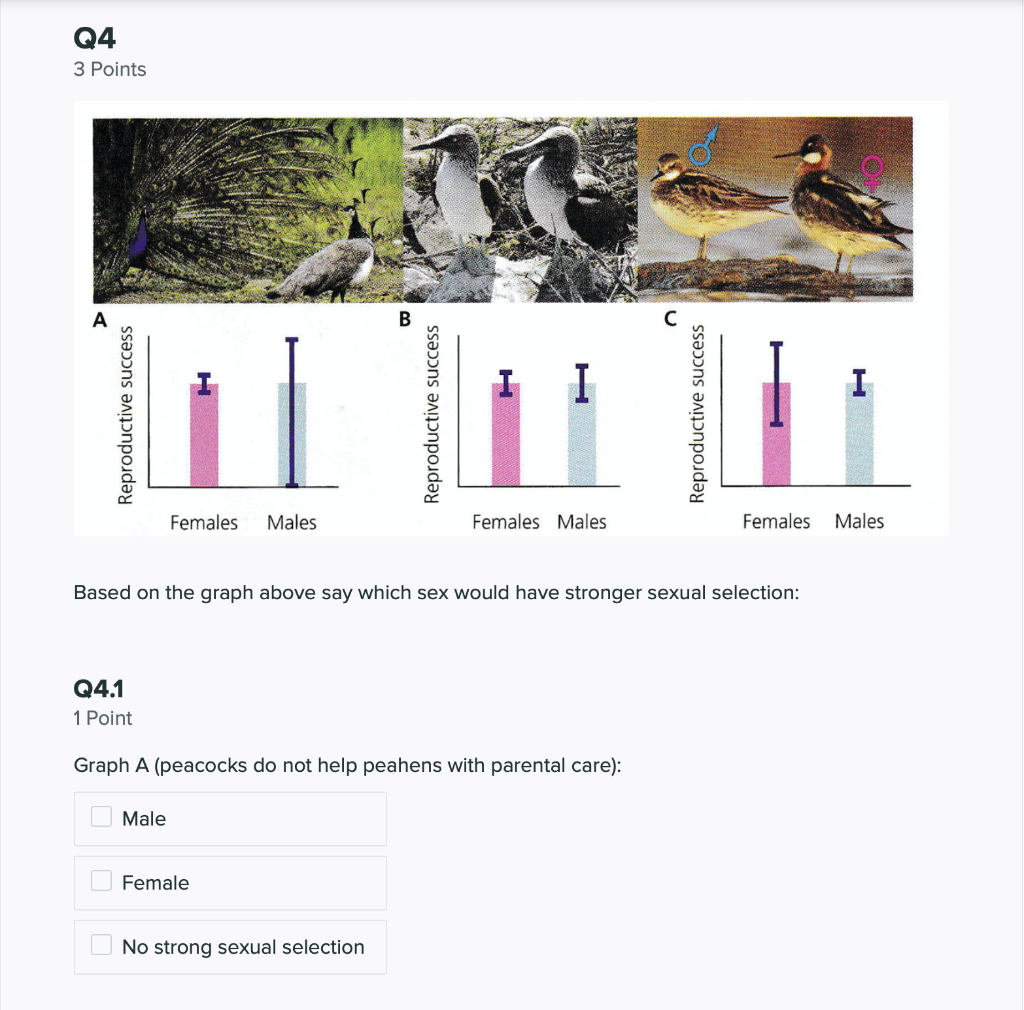 Solved Q1 1 Point Sexual dimorphism describes: Trait | Chegg.com