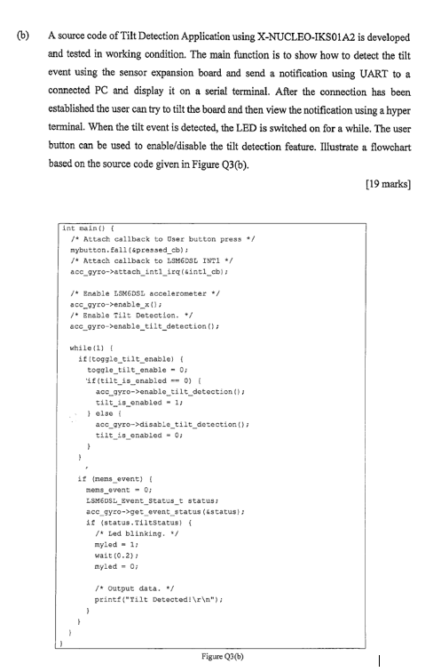 Solved (b) A source code of Tilt Detection Application using | Chegg.com
