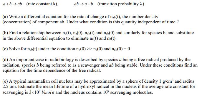 A solution containing chemical species a and b is | Chegg.com