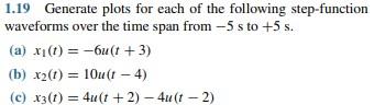 Solved 1.19 Generate plots for each of the following | Chegg.com