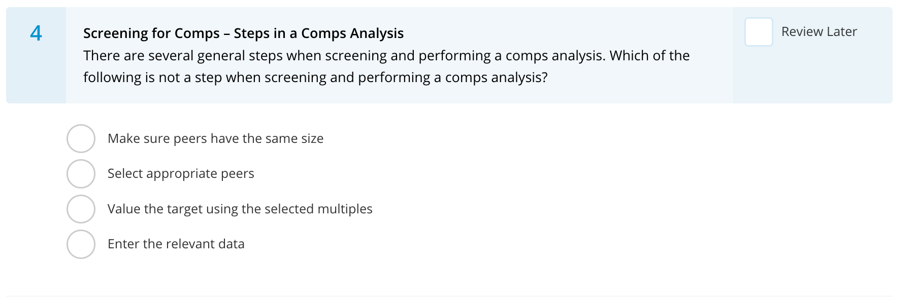 Solved Introduction to Comparable Valuation Analysis - Main | Chegg.com