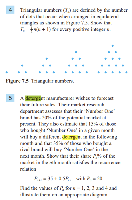 Solved 4 Triangular numbers (Tn) are defined by the number | Chegg.com