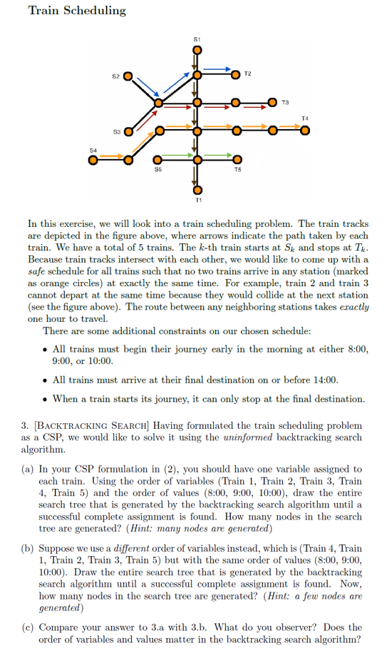 Solved Train Scheduling In this exercise, we will look into | Chegg.com