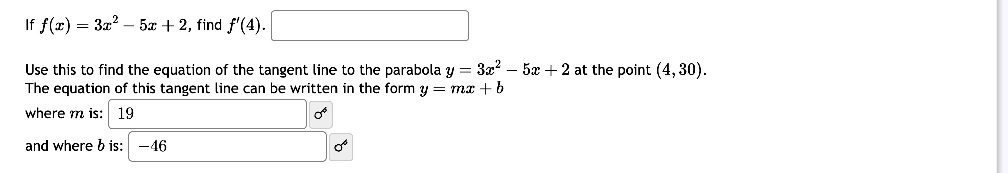 Solved If f(x)=3x2-5x+2, ﻿find f'(4)Use this to find the | Chegg.com
