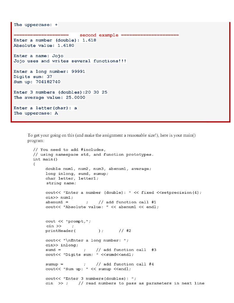 Solved I always give a positive rating! Language is C++ I | Chegg.com