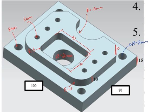 Solved Please write a G code using G81 and G83 for this | Chegg.com