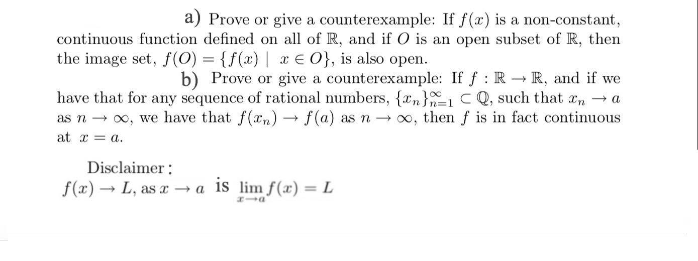 Solved a) Prove or give a counterexample: If f(x) is | Chegg.com