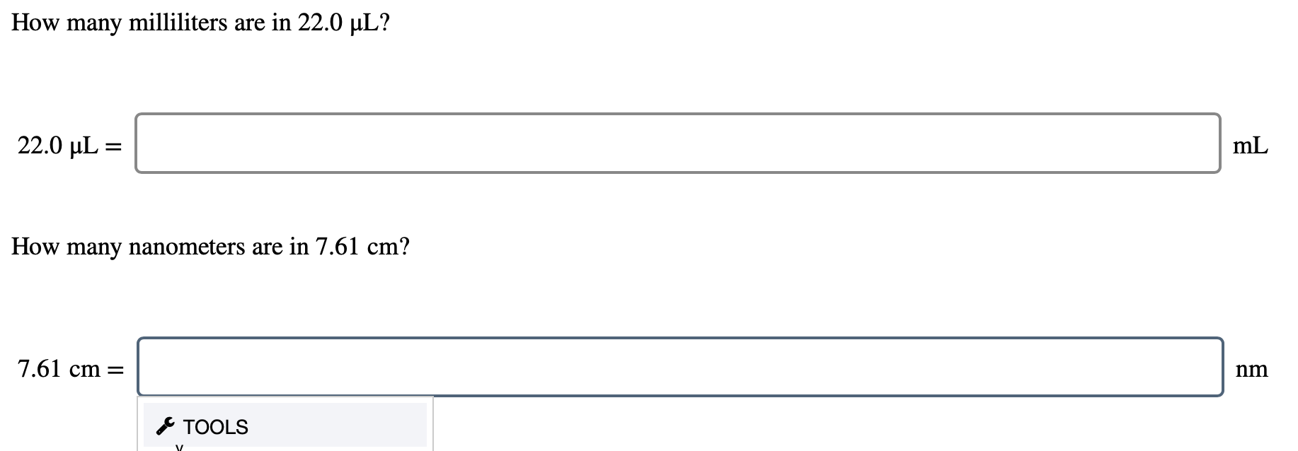 Solved a. How many millimeters are in 22.0 uL b. How many | Chegg.com