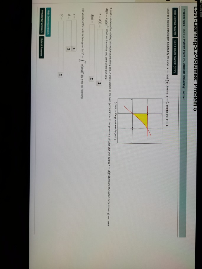 Solved Course Help LS01-Learning-5.2-Volumes: Problem 5 | Chegg.com
