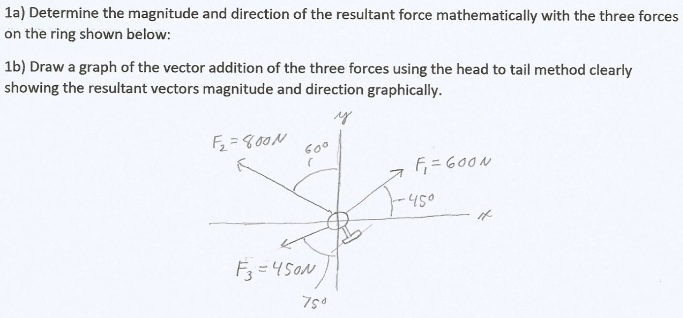 Solved 1a) Determine the magnitude and direction of the | Chegg.com