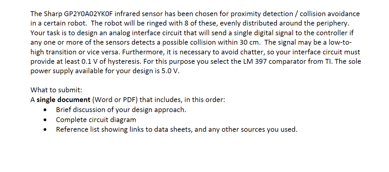Design An Analog Interface Circuit That Will Send A