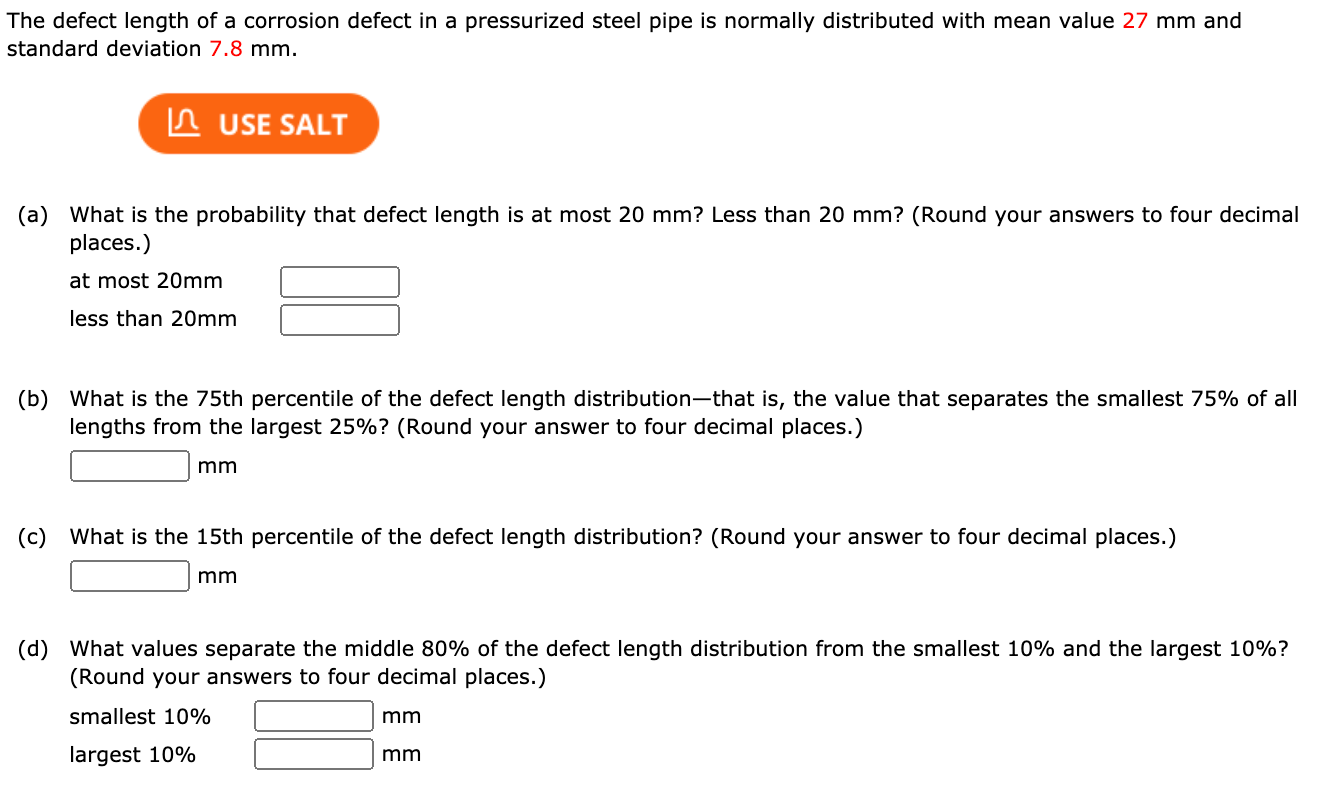 Solved The defect length of a corrosion defect in a | Chegg.com