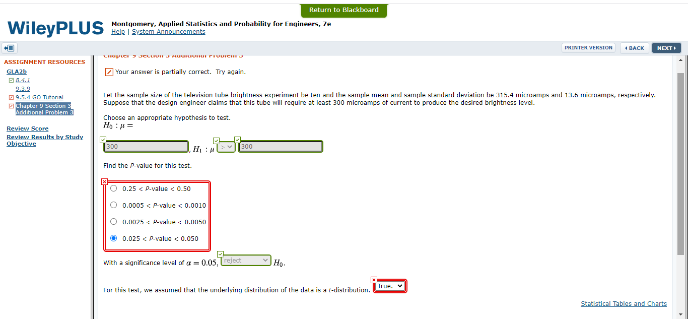 Solved Return to Blackboard WileyPLUS Montgomery, Applied | Chegg.com
