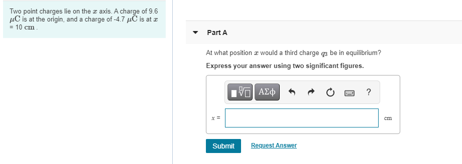 Solved Part A Three equal point charges, each with charge | Chegg.com