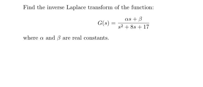Solved Find the inverse Laplace transform of the function: | Chegg.com