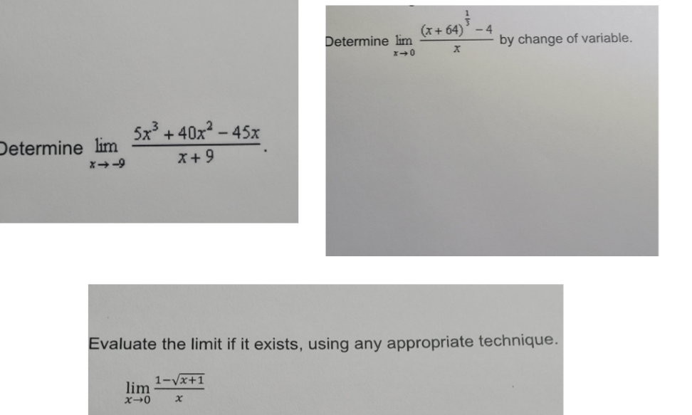 Solved (x+64) -4 Determine lim X0 by change of variable. 5x | Chegg.com