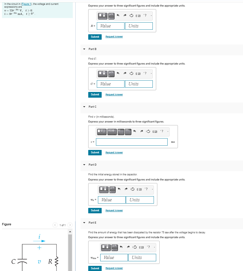 Solved In the circuit in (Figure 1), ﻿the voltage and | Chegg.com